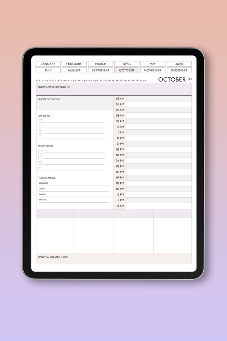 Free Digital Planner for iPad (Hyperlinks, Habits, Goals, & Bujo ...