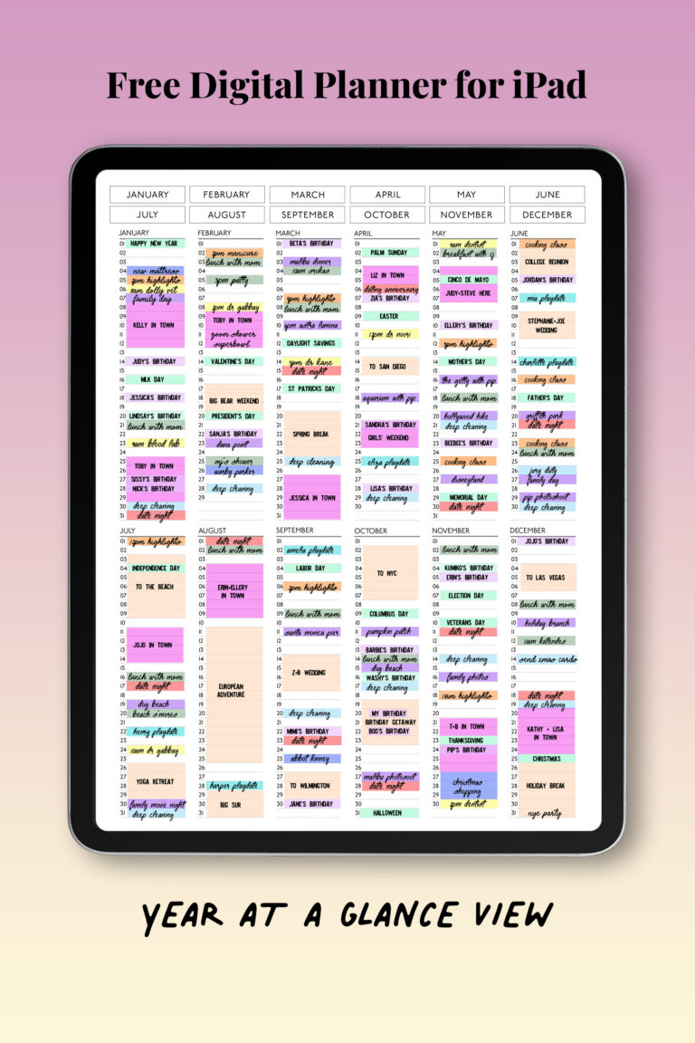 Free Digital Planner for iPad (Hyperlinks, Habits, Goals, & Bujo ...