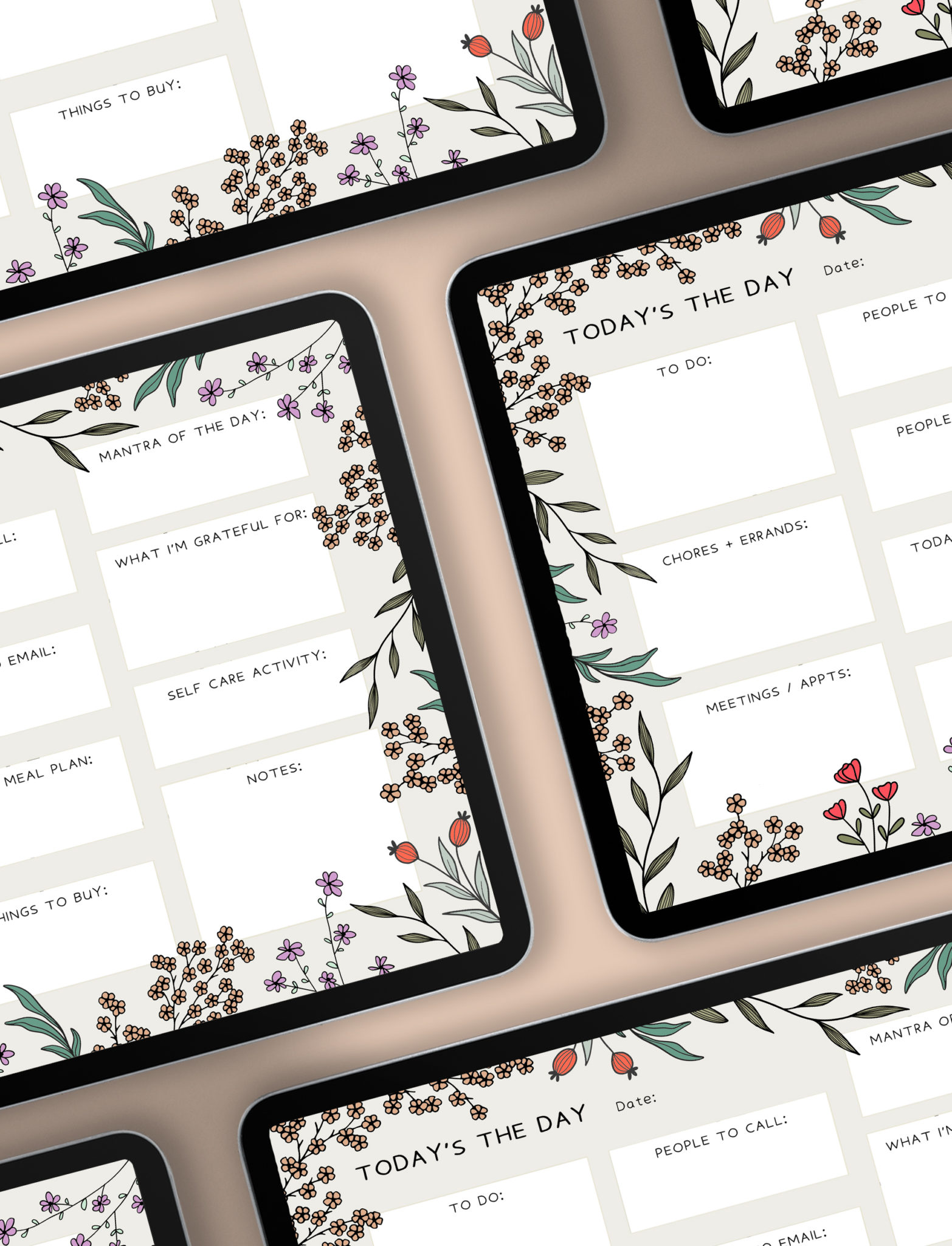 Free Super Cute Daily Planner Printable With Flowers - The Holiday Mama