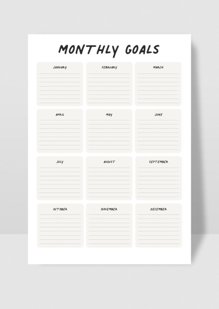 Monthly Goal Planner – Free Printable to Dream, Believe, Achieve - The ...