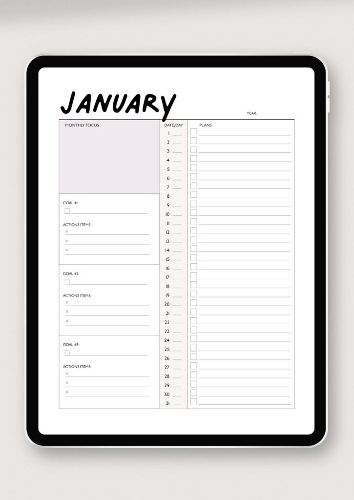 Free Monthly Planner Printable to Help You Focus on Your Top Goals ...