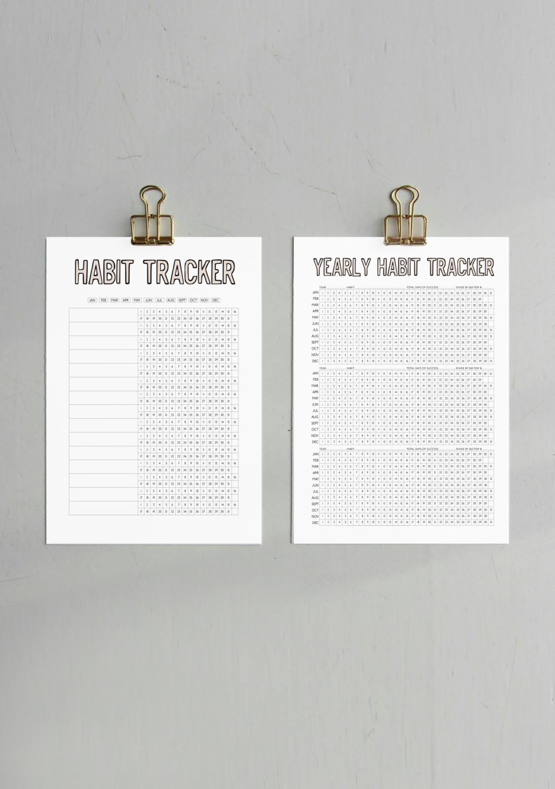 Free Habit Tracker Printable - Monthly and Yearly Layouts - The Holiday ...