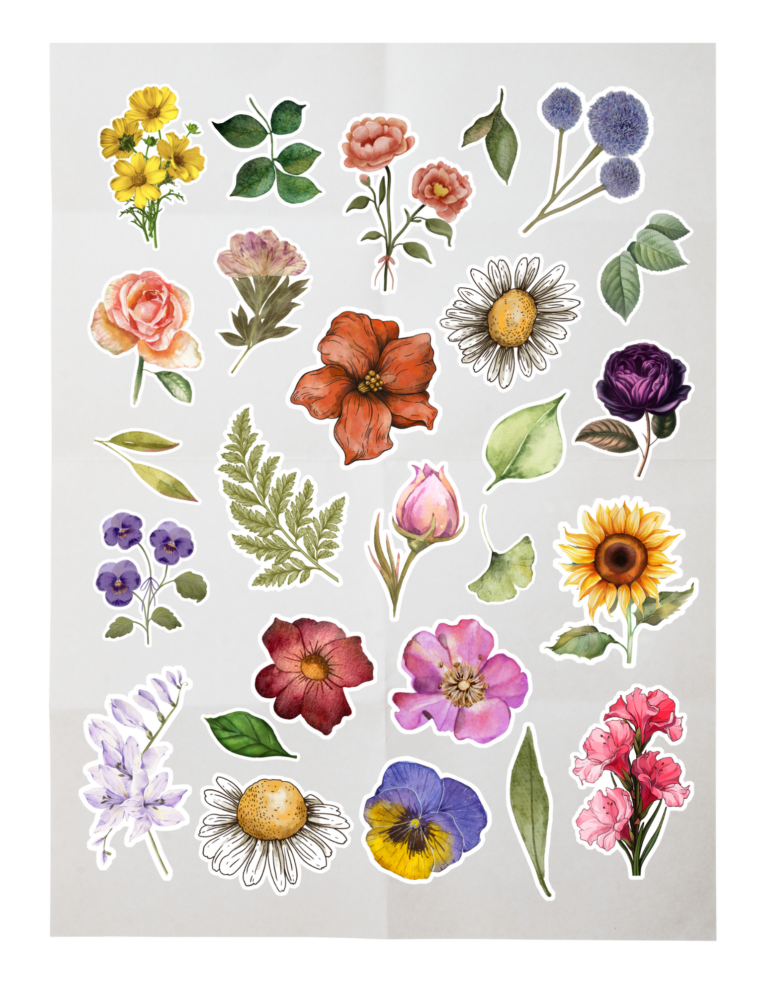 Vintage Flower Stickers - Free Printable and Digital Stickers - The ...