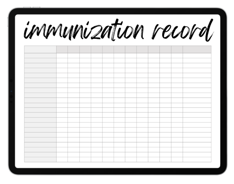 Free Immunization Record Printable - Track Your Child’s Vaccines - The ...