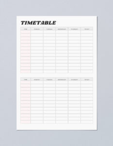 Free Weekly Printable Timetable - 12 Templates - The Holiday Mama