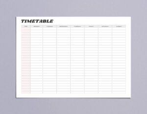 Free Weekly Printable Timetable - 12 Templates - The Holiday Mama