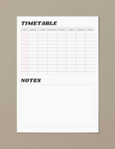 Free Weekly Printable Timetable - 12 Templates - The Holiday Mama