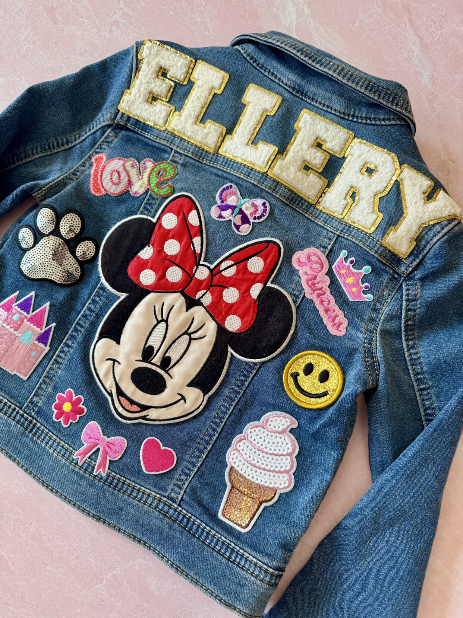 Custom Jean Jacket with Iron-On Patches - The Holiday Mama
