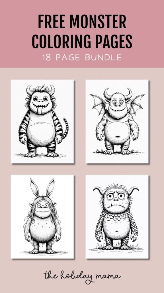 Free Monster Coloring Pages for Kids and Adults - The Holiday Mama